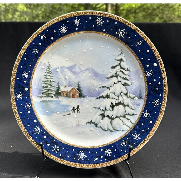 White | Dining | Stunning Germer Brazilian Porcelain 3d Snowflake Scene ...